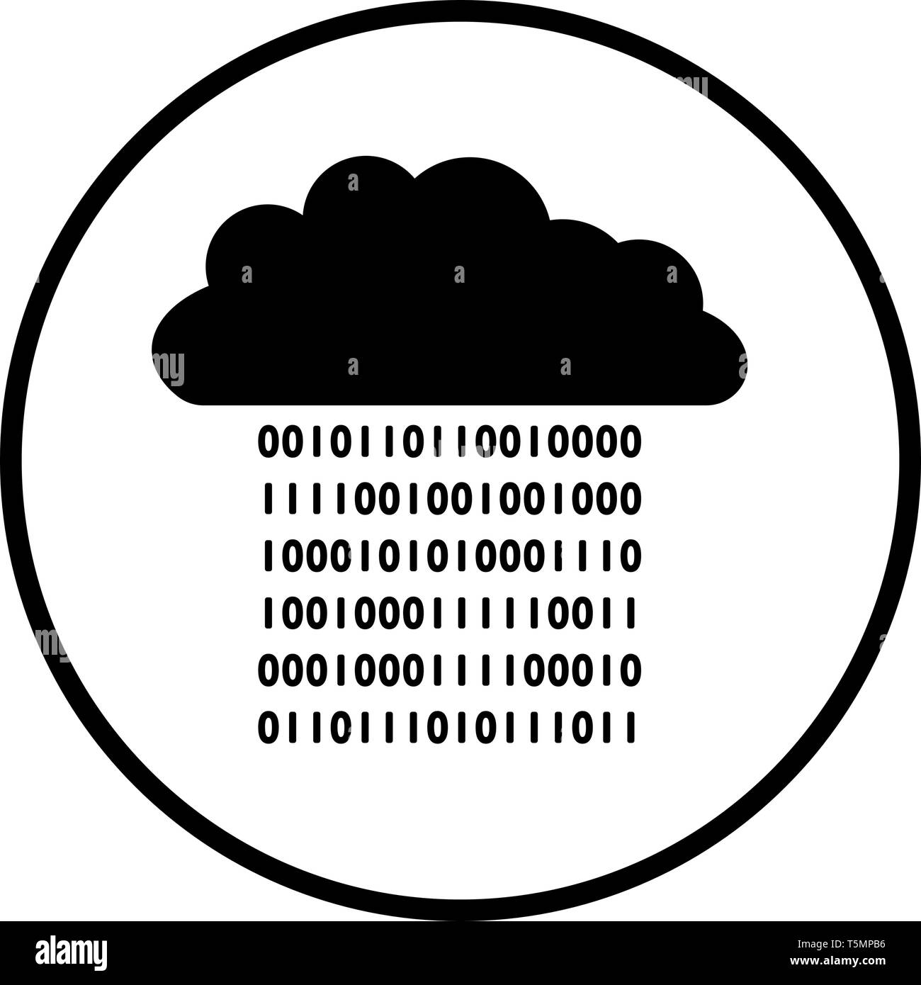 Cloud Data Stream Icon. Thin Circle Stencil Design. Vector Illustration ...