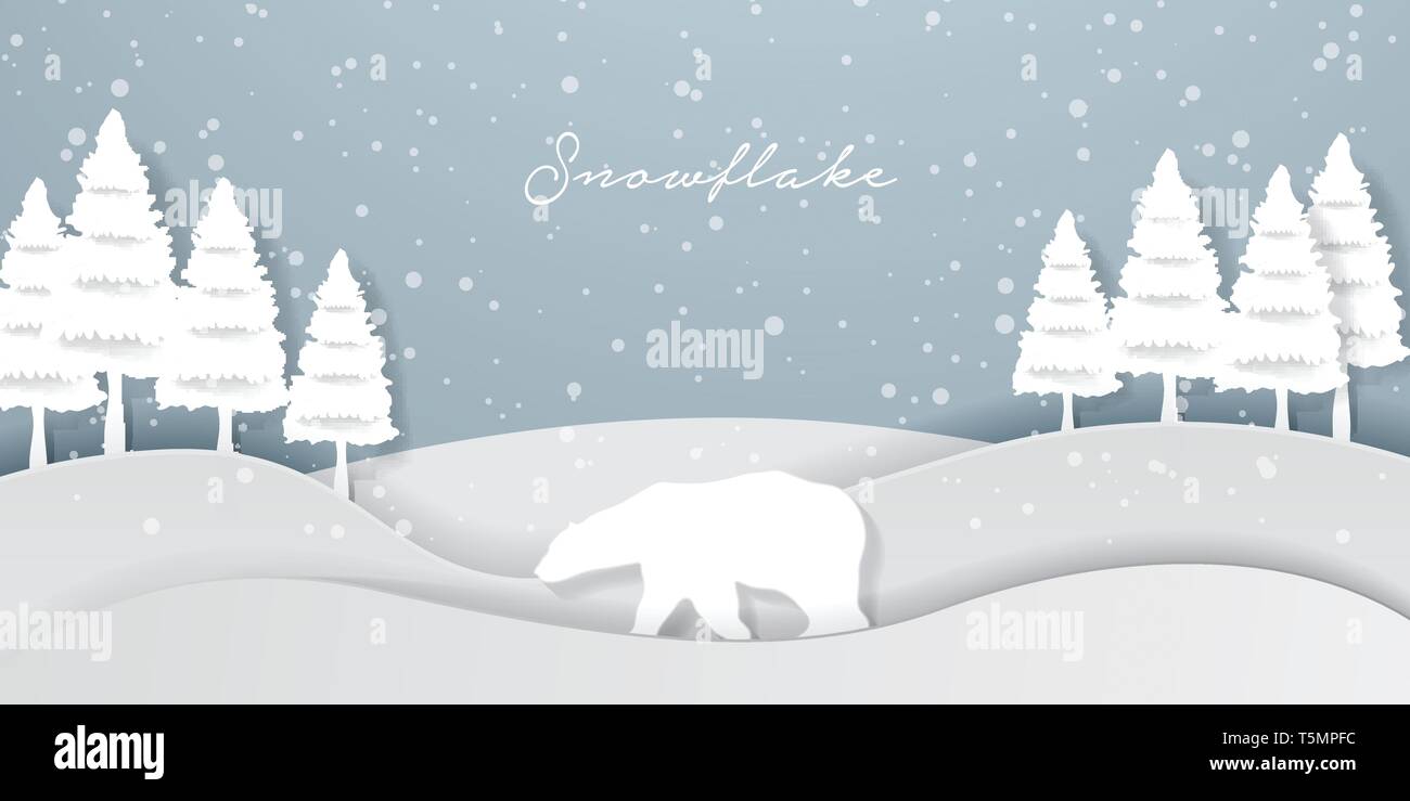snowflake illustration design with alone bear like your life vector ...