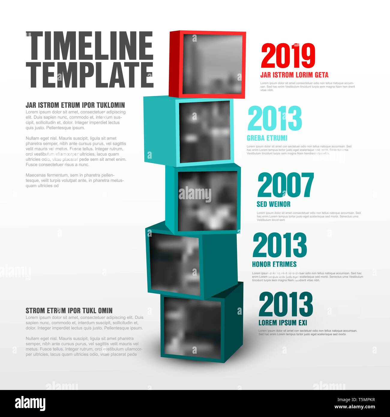 Vector timeline template made from cubes with photos Stock Vector Image ...