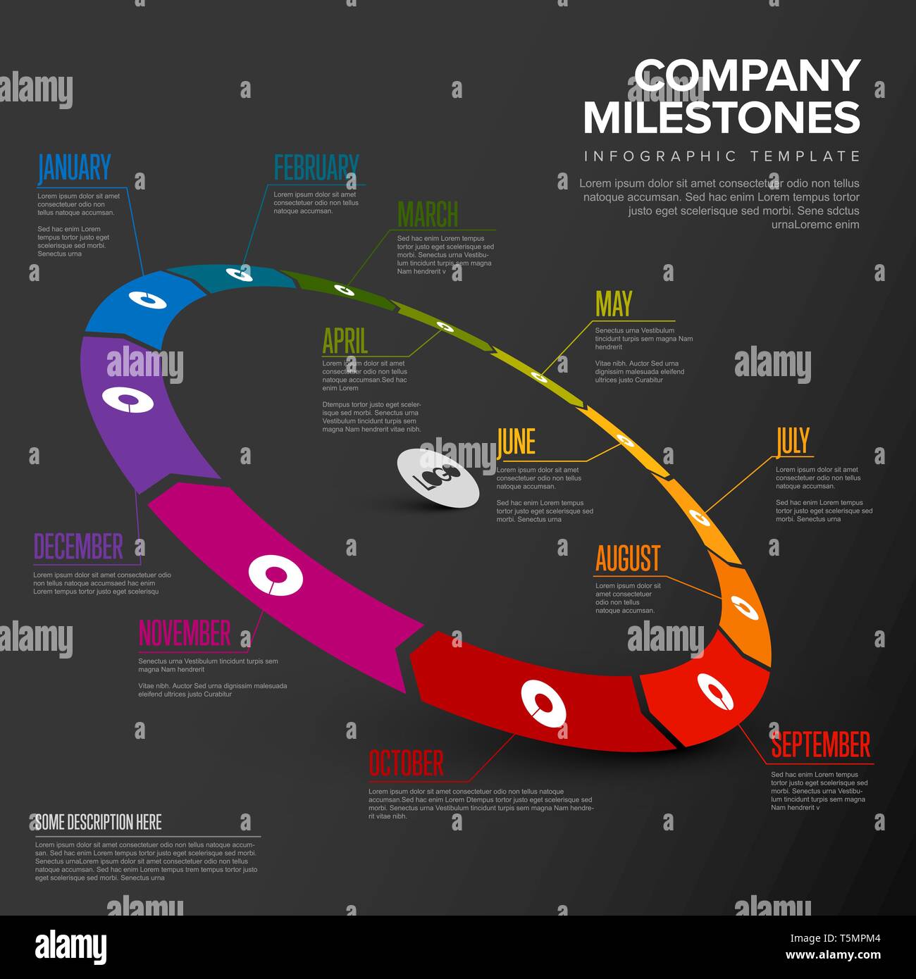Full year circular timeline template with all months on a big diagonal ... Full year circular timeline template with all months on a big diagonal ...