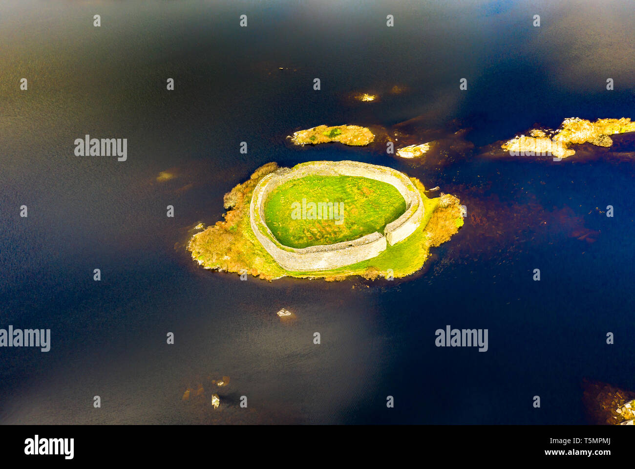 Aerial view of Doon Fort by Portnoo - County Donegal - Ireland Stock ...
