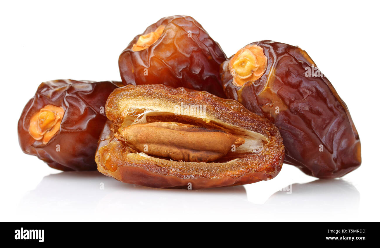 Dried date fruit isolated on white background Stock Photo - Alamy