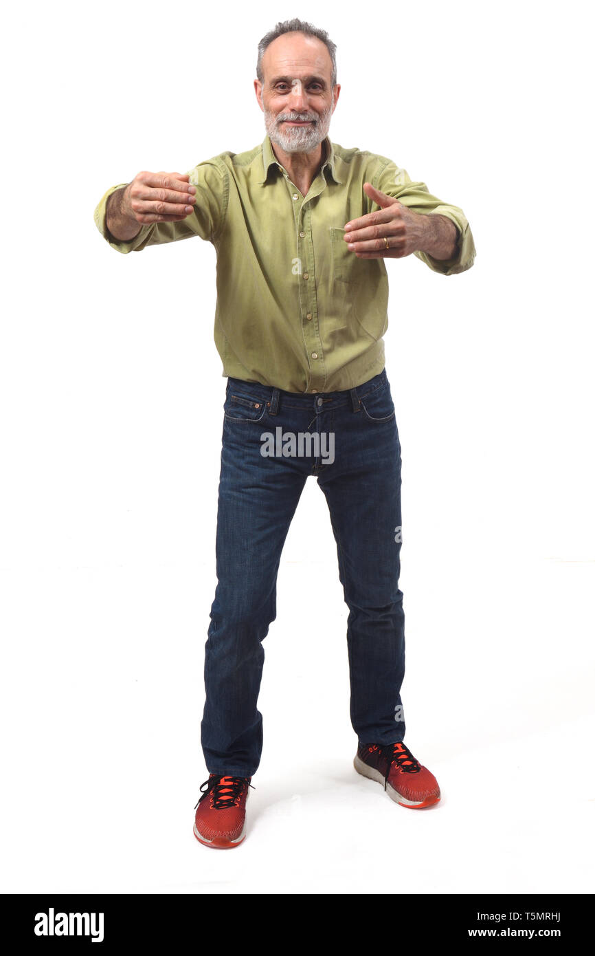 man hugging on white background Stock Photo - Alamy