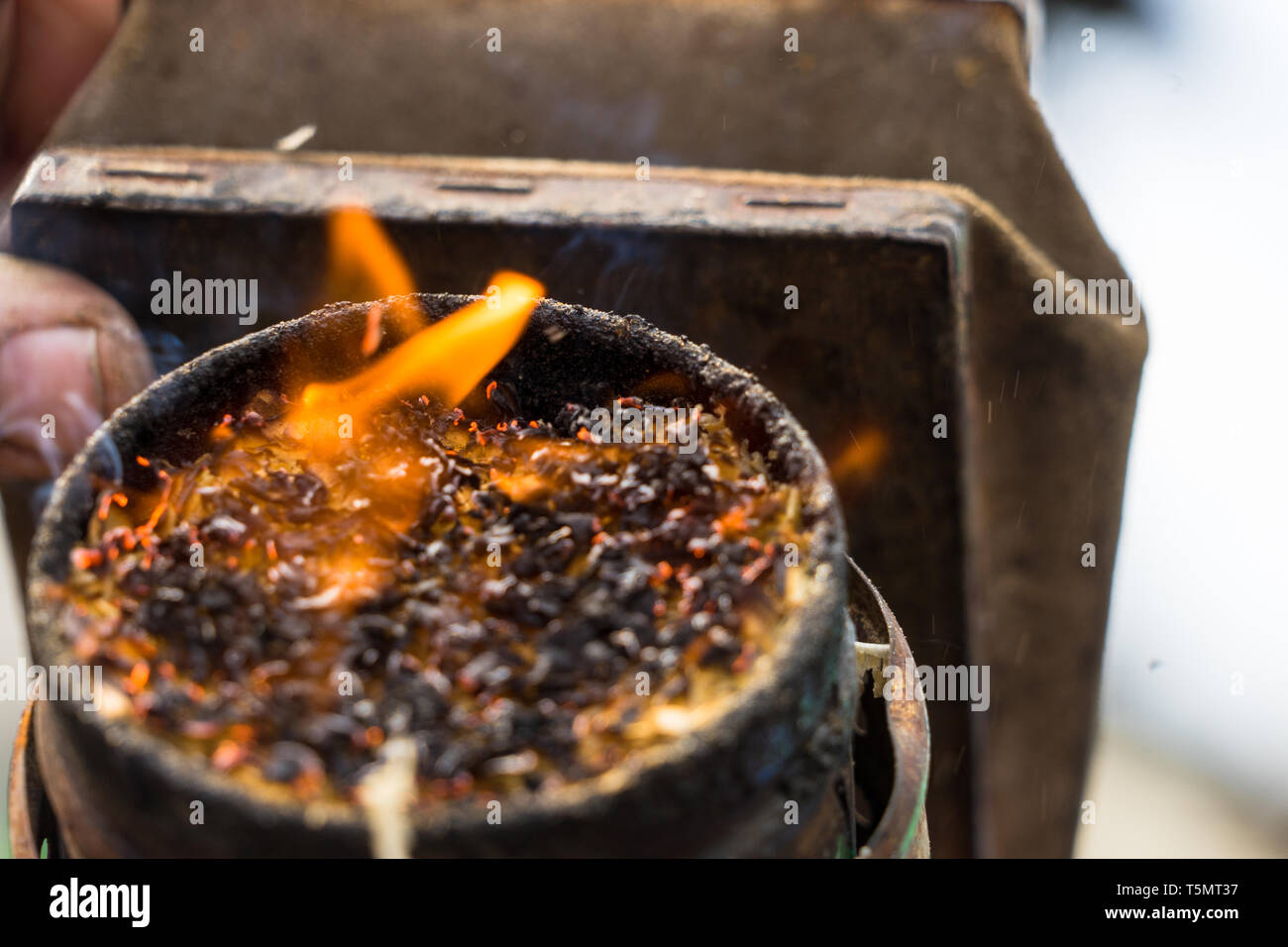 Beekeeper firing bee smoker hi-res stock photography and images - Alamy