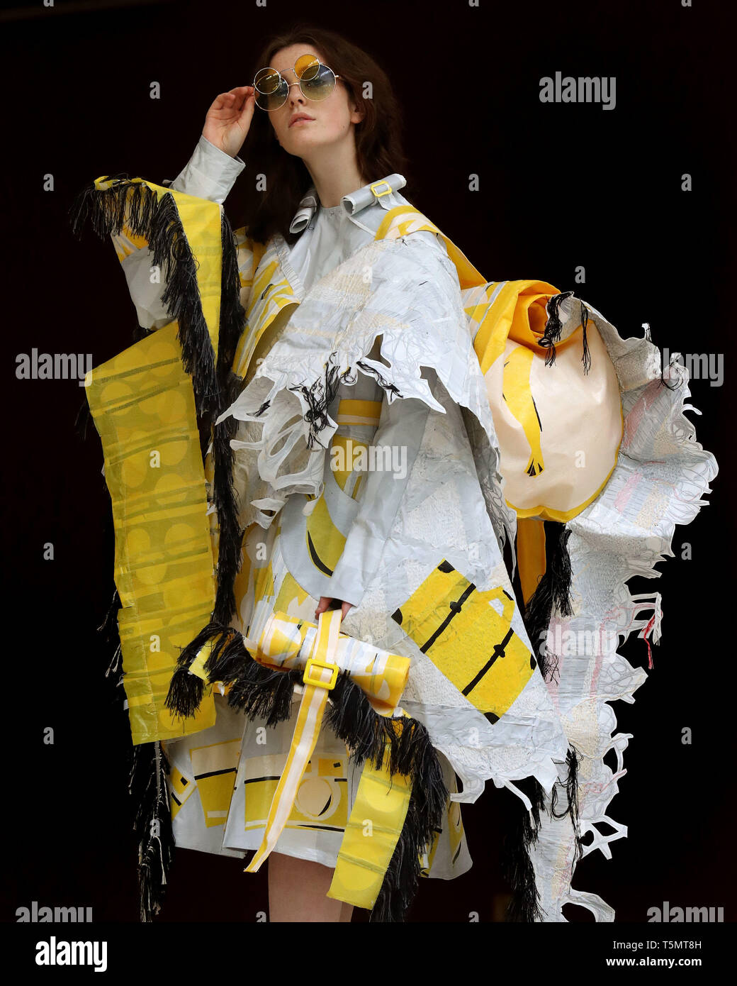 Model zoe mckinlay wearing a creation by ellie thomson hi-res stock ...