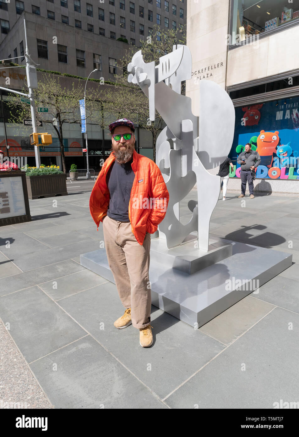 New York, NY - April 25, 2019: Artist Aaron Curry poses in front of his ...