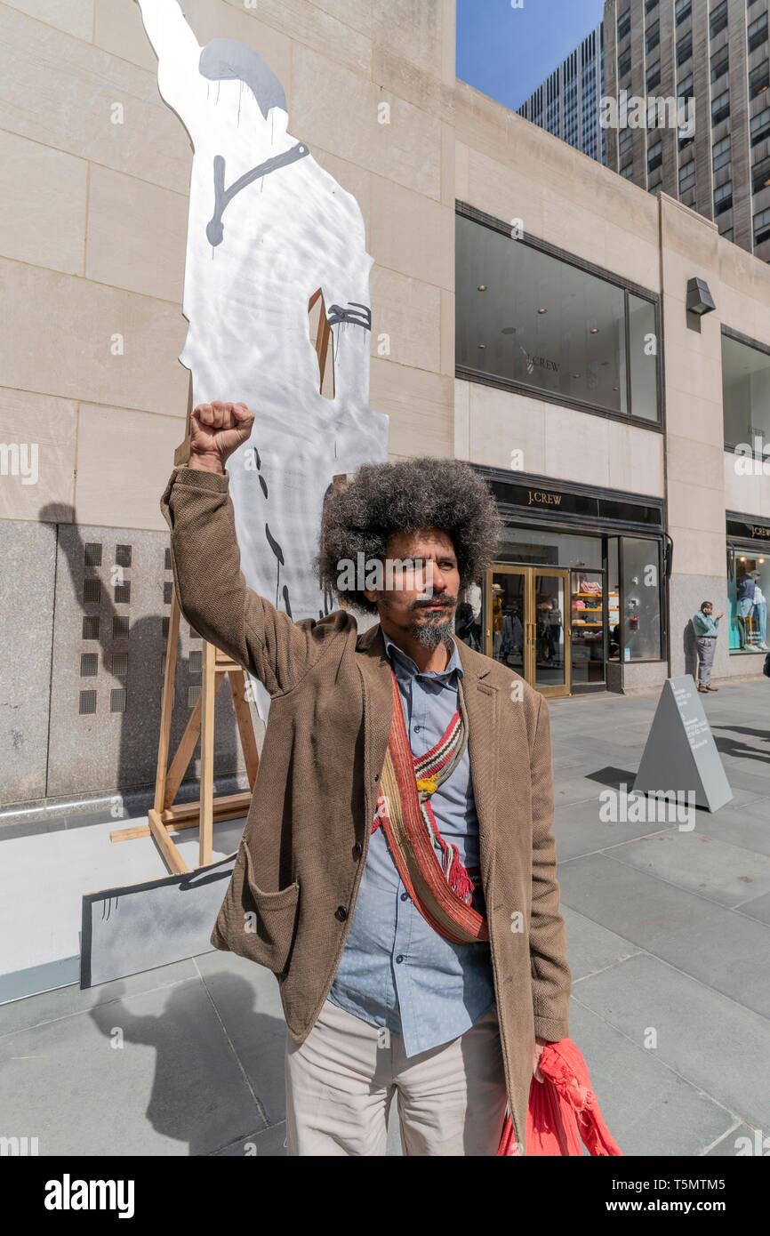 New York, NY - April 25, 2019: Artist Paulo Nazareth poses in front of ...