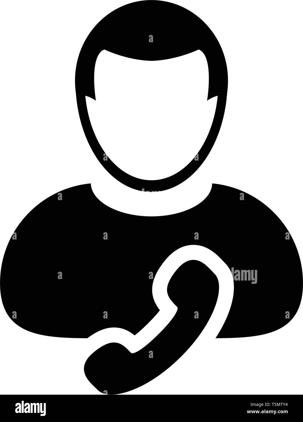 Phone icon vector male user person profile avatar symbol for business contact and communication ...