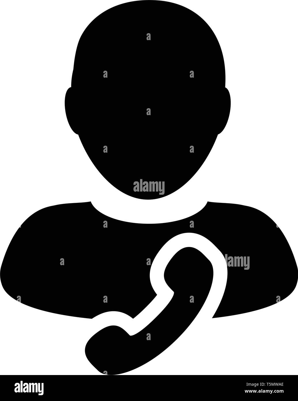Call icon vector male user person profile avatar with phone symbol for business contact and ...