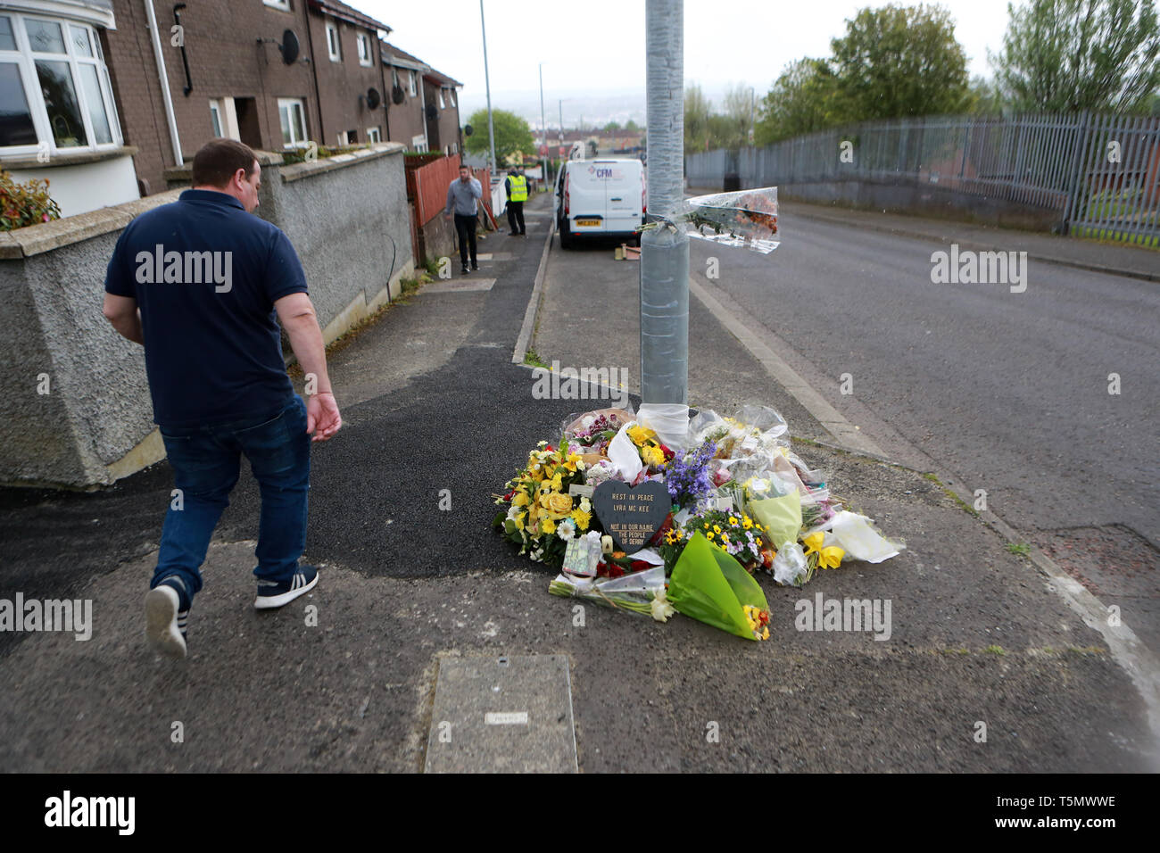Derry, County Londonderry, Northern Ireland, 25th April, 2019 . Flowers ...