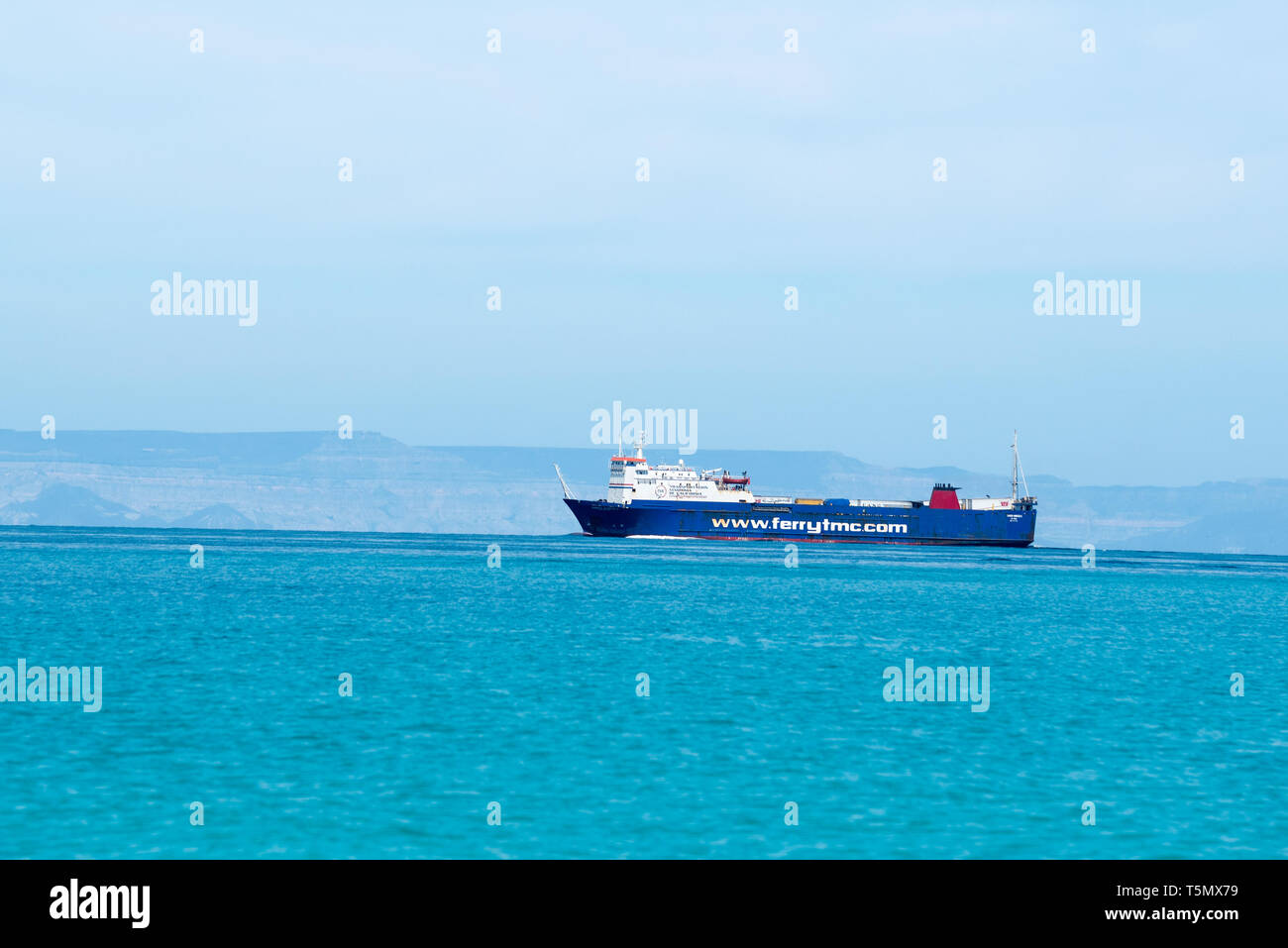TMC ferry in the Gulf of California, Baja California Sur, Mexico Stock ...