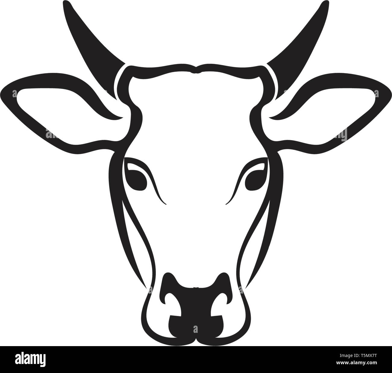 Cow head logo template Stock Vector Image & Art - Alamy