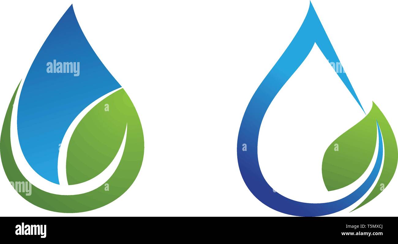 Water drop and leaf Logo Template vector illustration design Stock ...