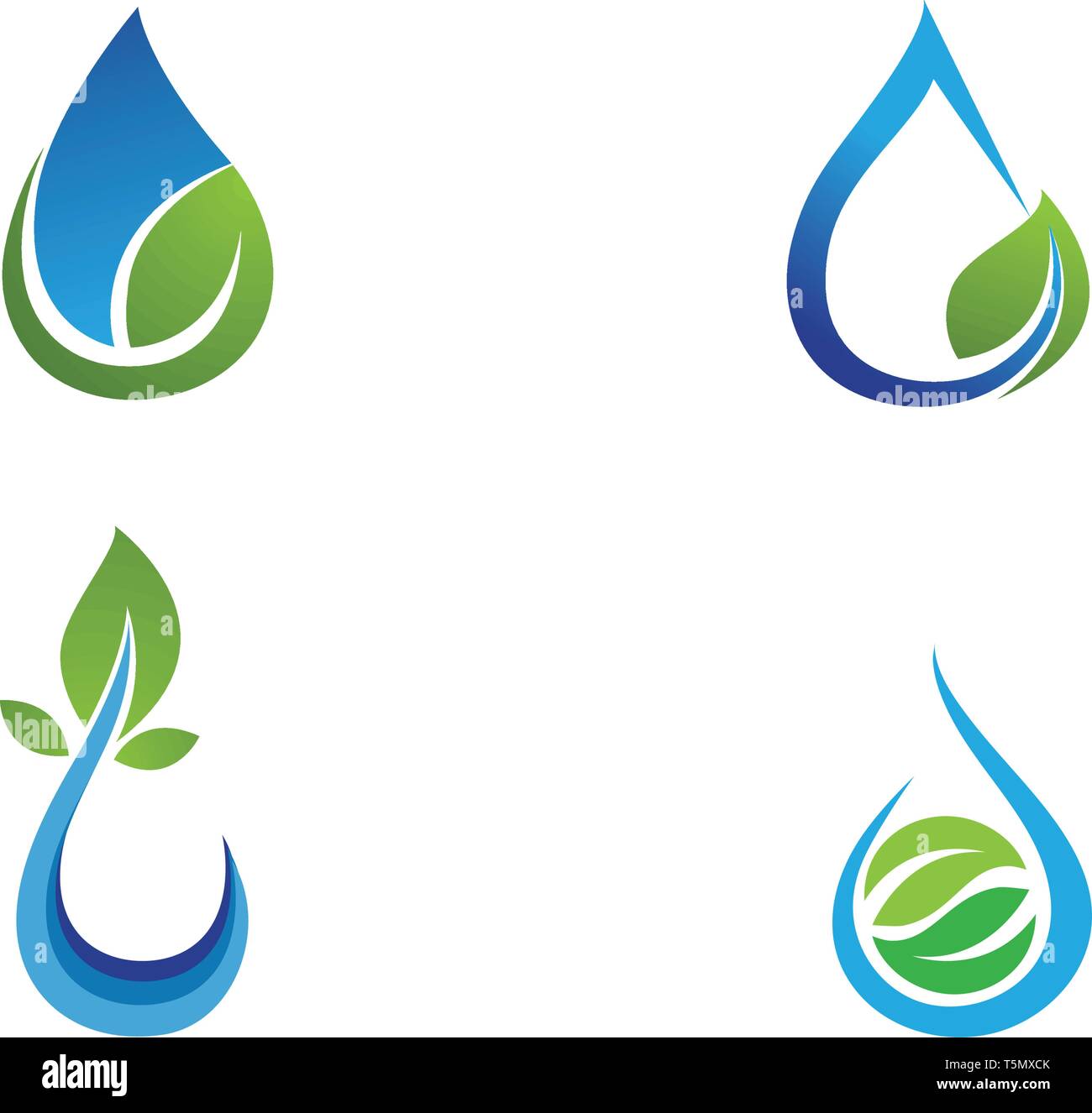 Water drop and leaf Logo Template vector illustration design Stock ...