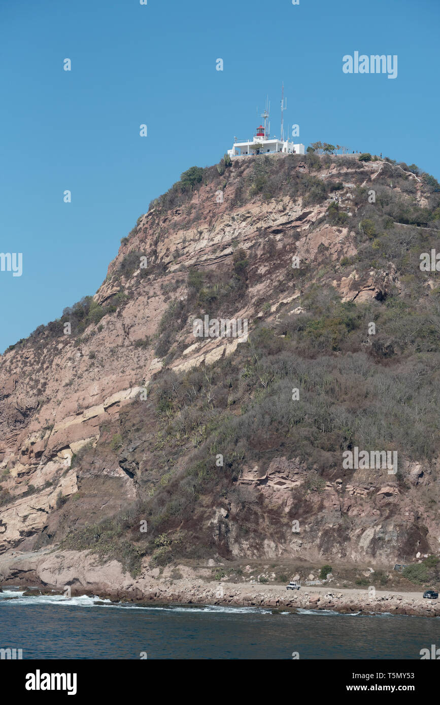 El Faro lighthouse on a high hilltop in Mazatlan, Mexico Stock Photo ...