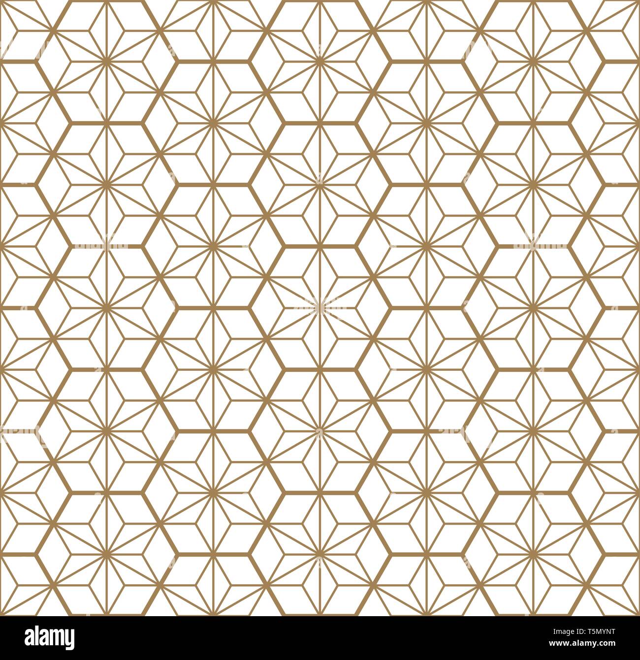 Japanese seamless geometric pattern .Gold silhouette lines.For design ...