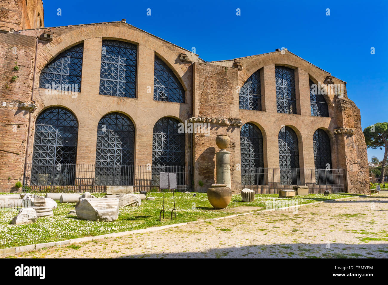 Facade Saint Mary Angels and Martyrs Rome Italy. Church designed by ...