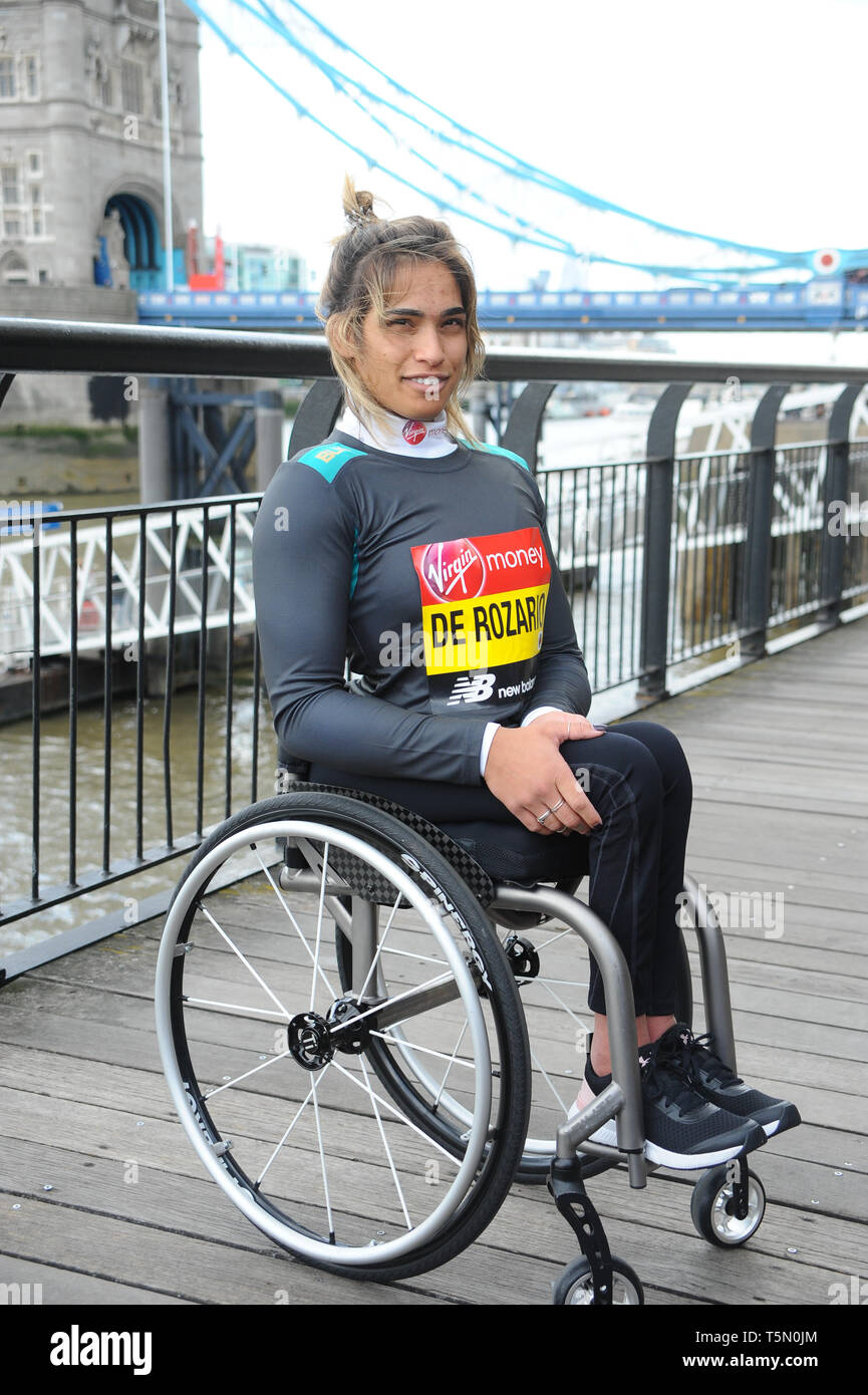 Madison de Rozario seen during the London marathon wheelchair athletes ...