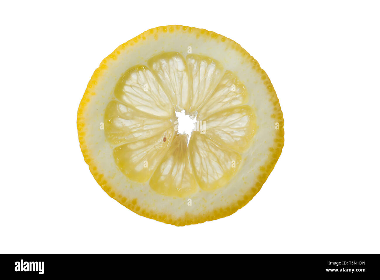 Round Lemon Slice Isolated on White Background Stock Photo - Alamy