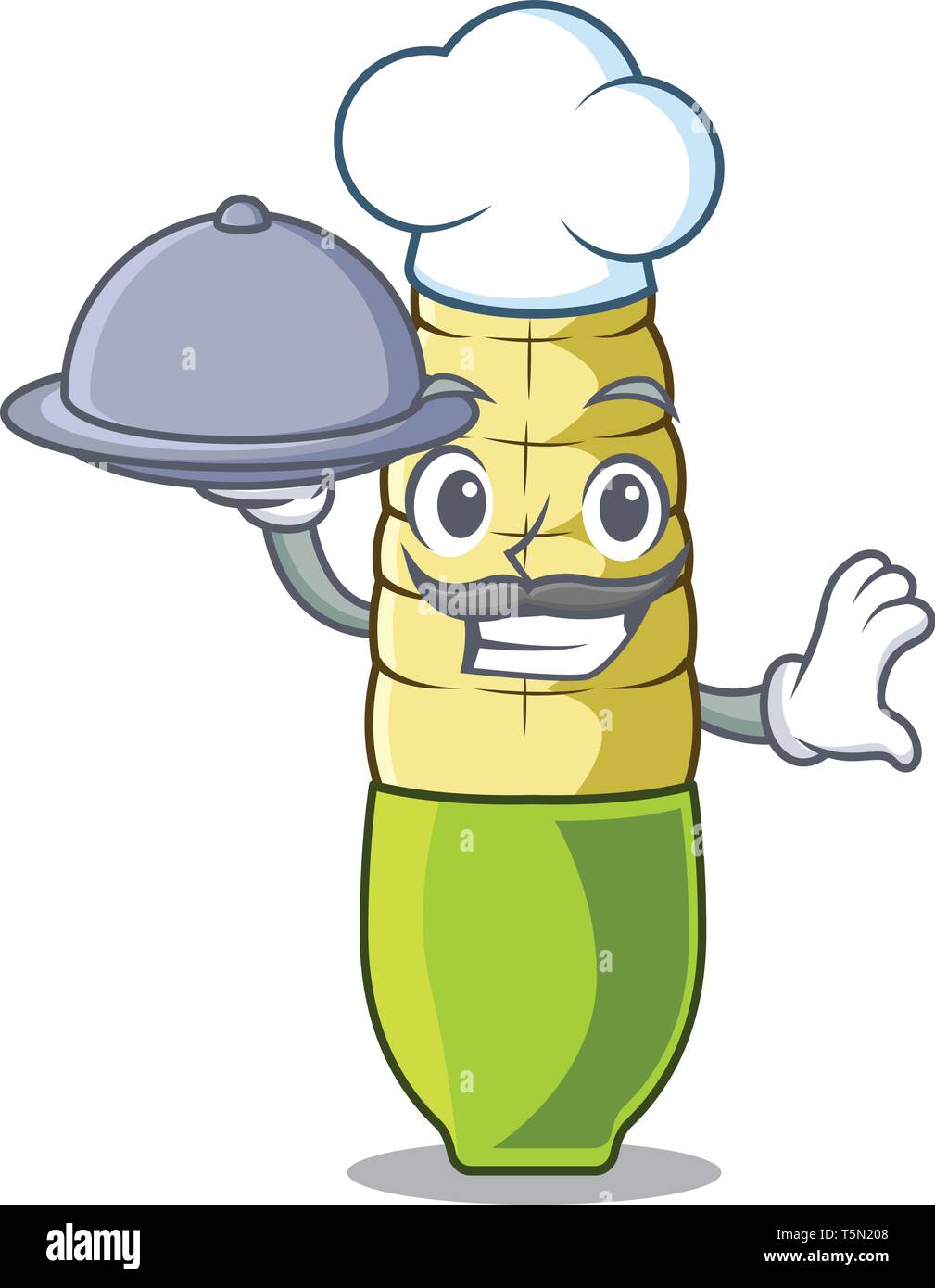 Chef with food baby corn cartoon in the fridge Stock Vector Image & Art ...