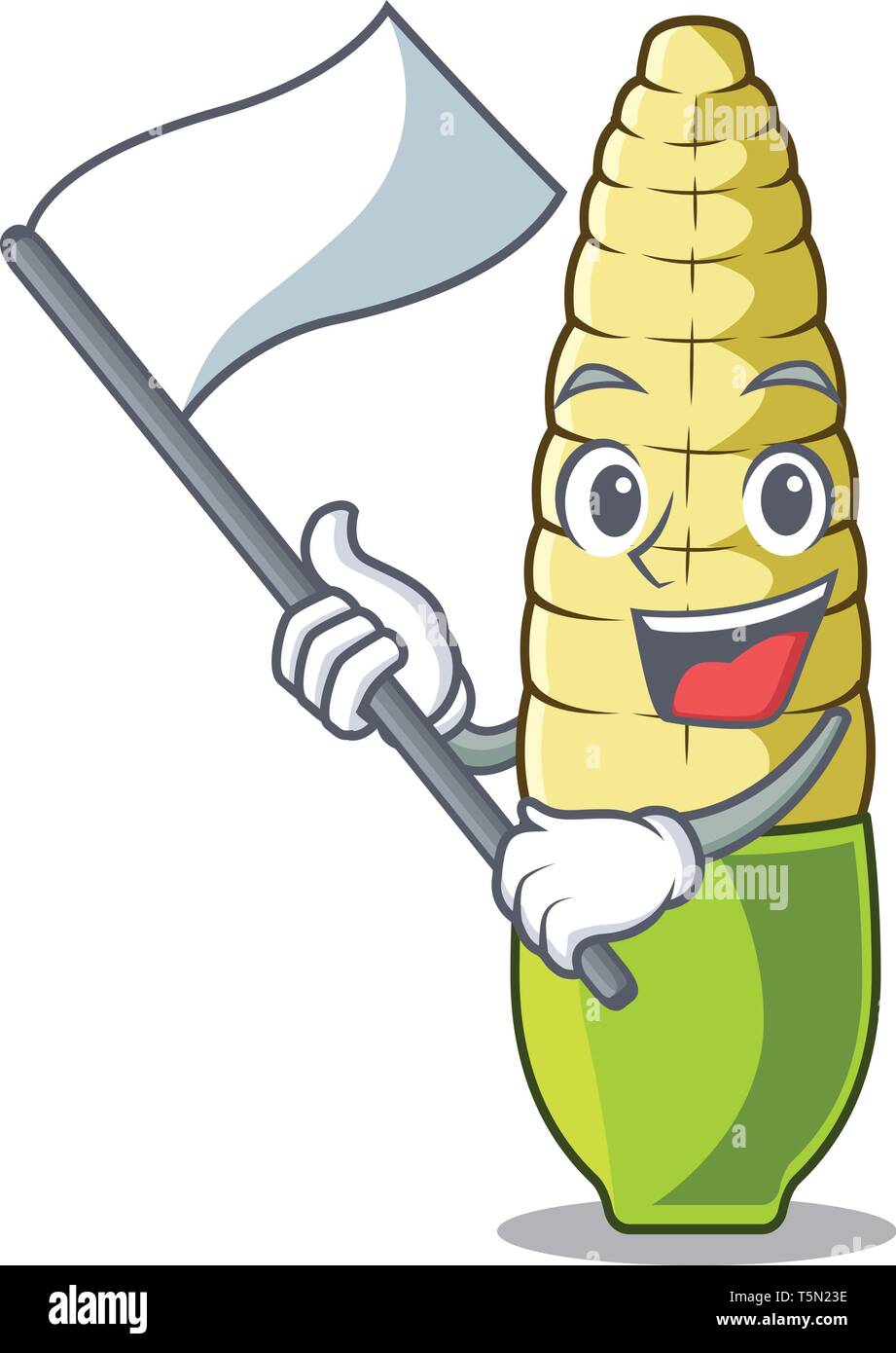 With flag baby corn fried on cartoon plate Stock Vector Image & Art - Alamy
