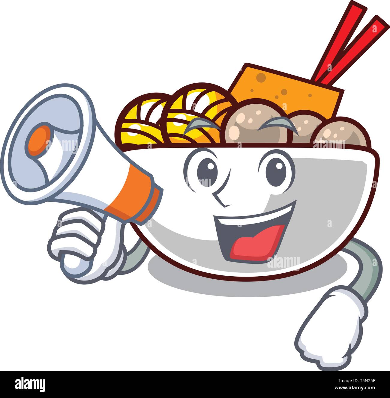 With megaphone meatball fried on the cartoon plate Stock Vector Image ...
