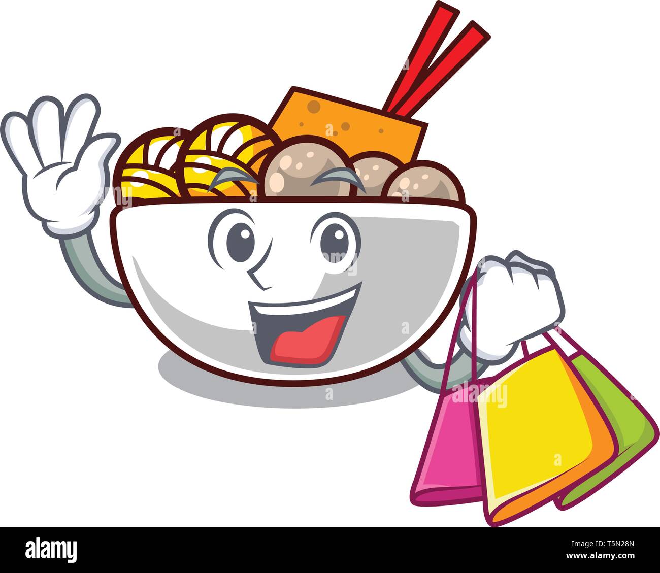 Shopping meatball in the a mascot shape Stock Vector Image & Art - Alamy
