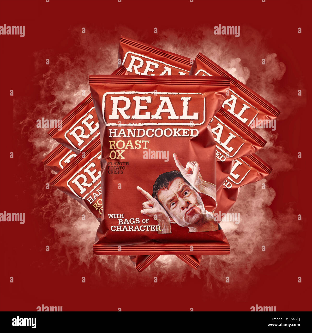 Real Roast Ox Handcooked Potato Crisps Stock Photo - Alamy