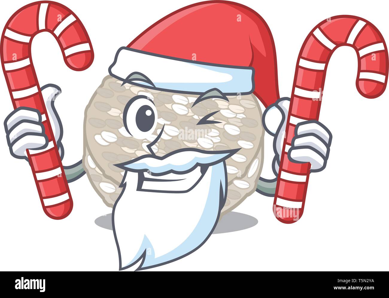 Santa with candy rice cakes isolated in the mascot Stock Vector Image ...