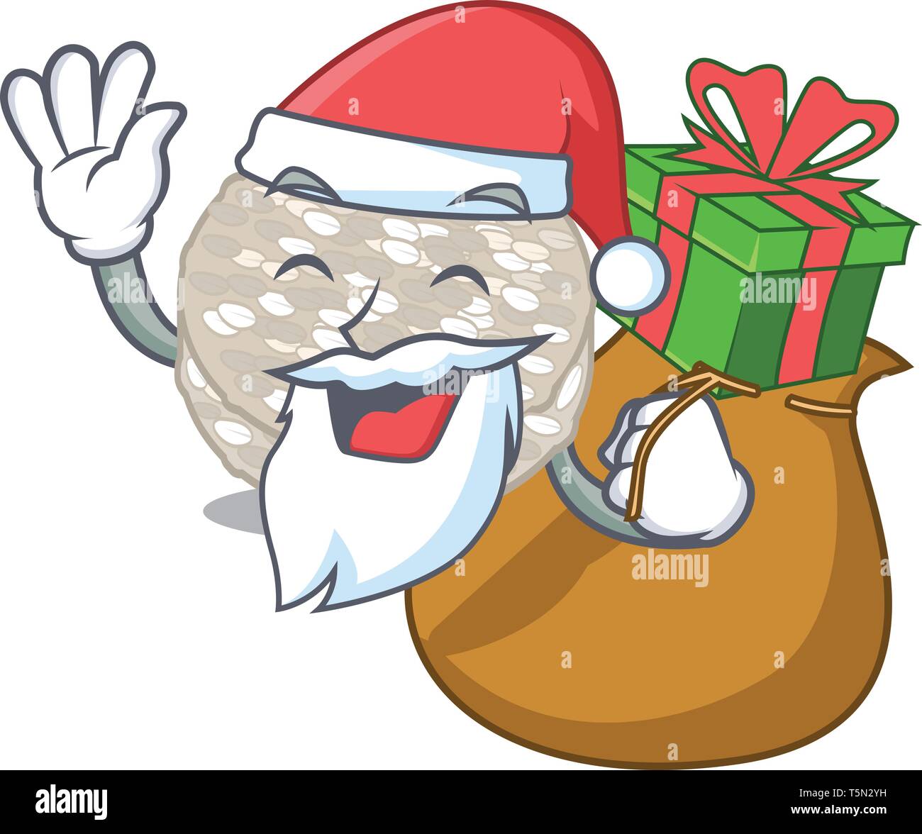 Santa with gift rice cakes isolated in the mascot Stock Vector Image ...