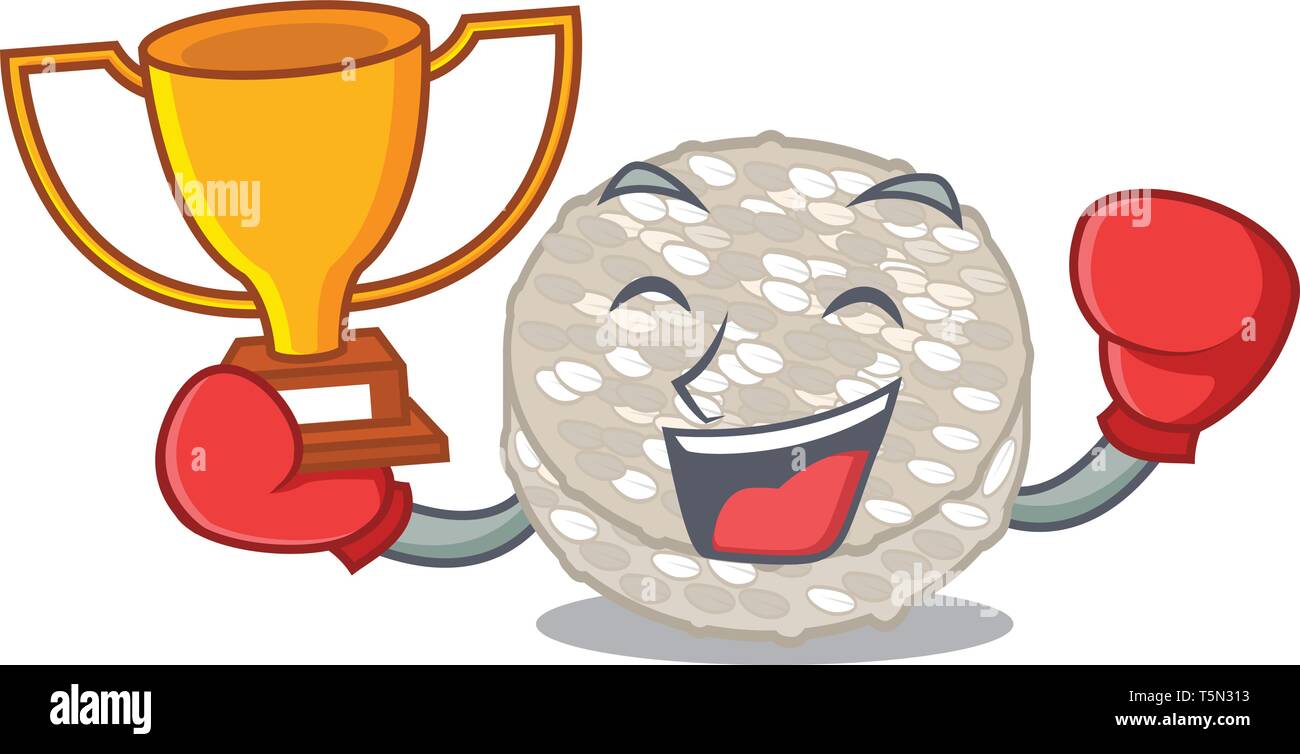Boxing winner rice cakes isolated in the mascot Stock Vector Image ...