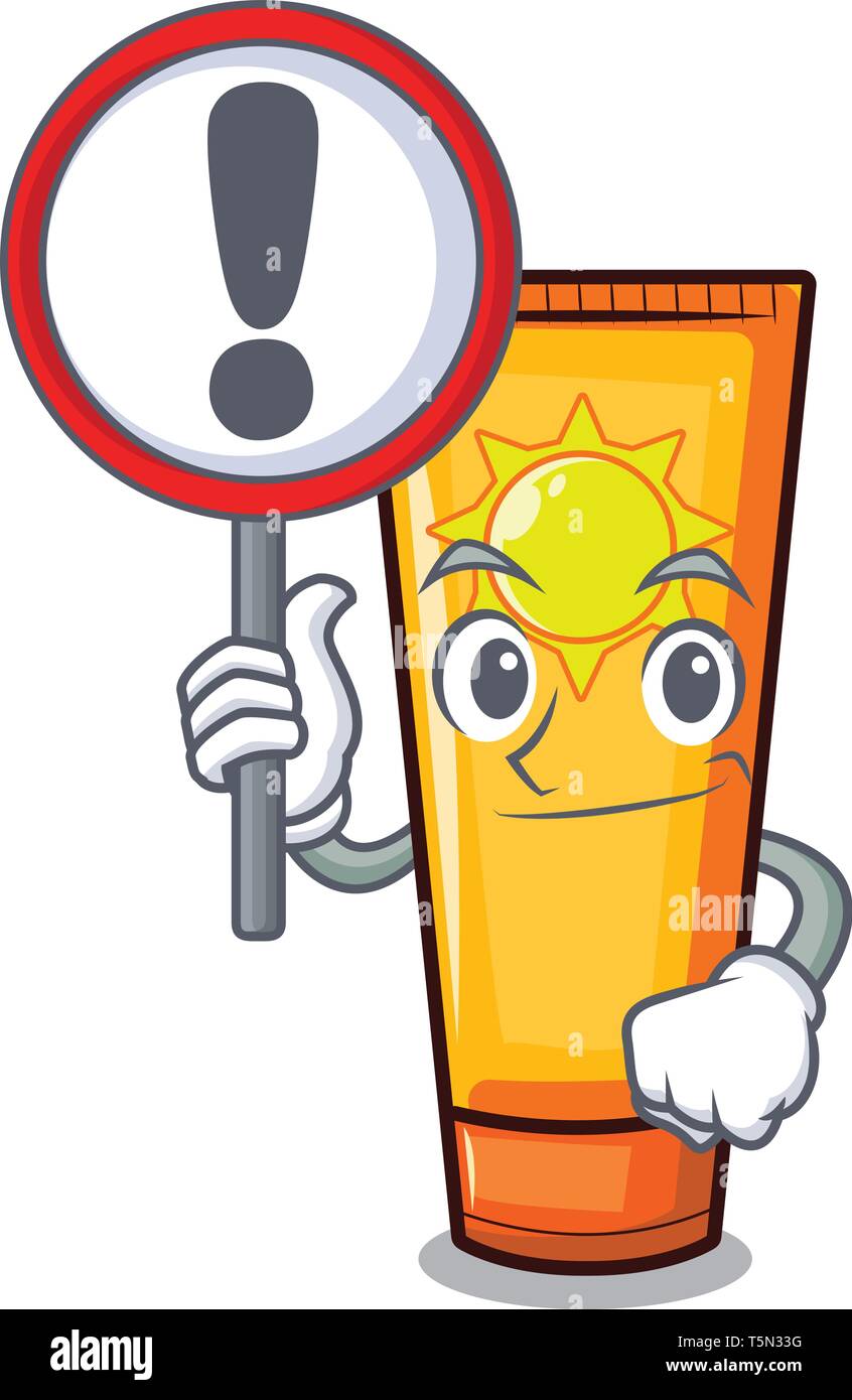 With sign sun cream in the mascot shape Stock Vector Image & Art - Alamy