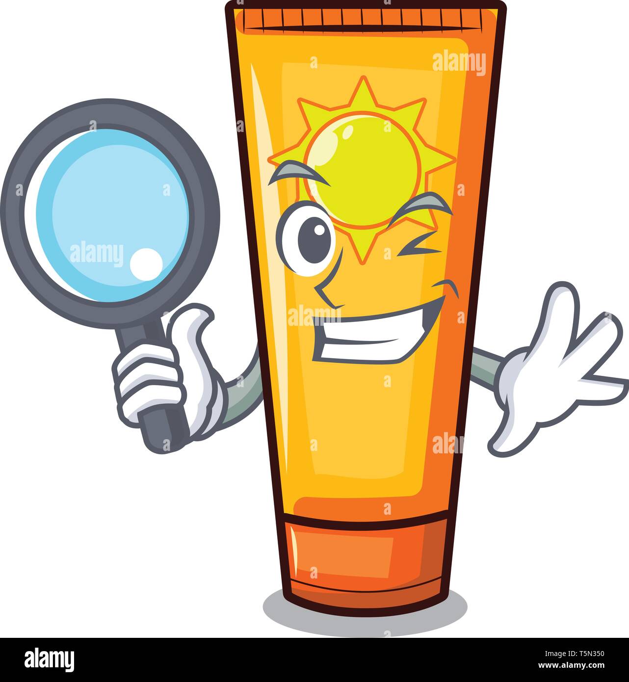 Detective sun cream isolated in the character Stock Vector Image & Art ...