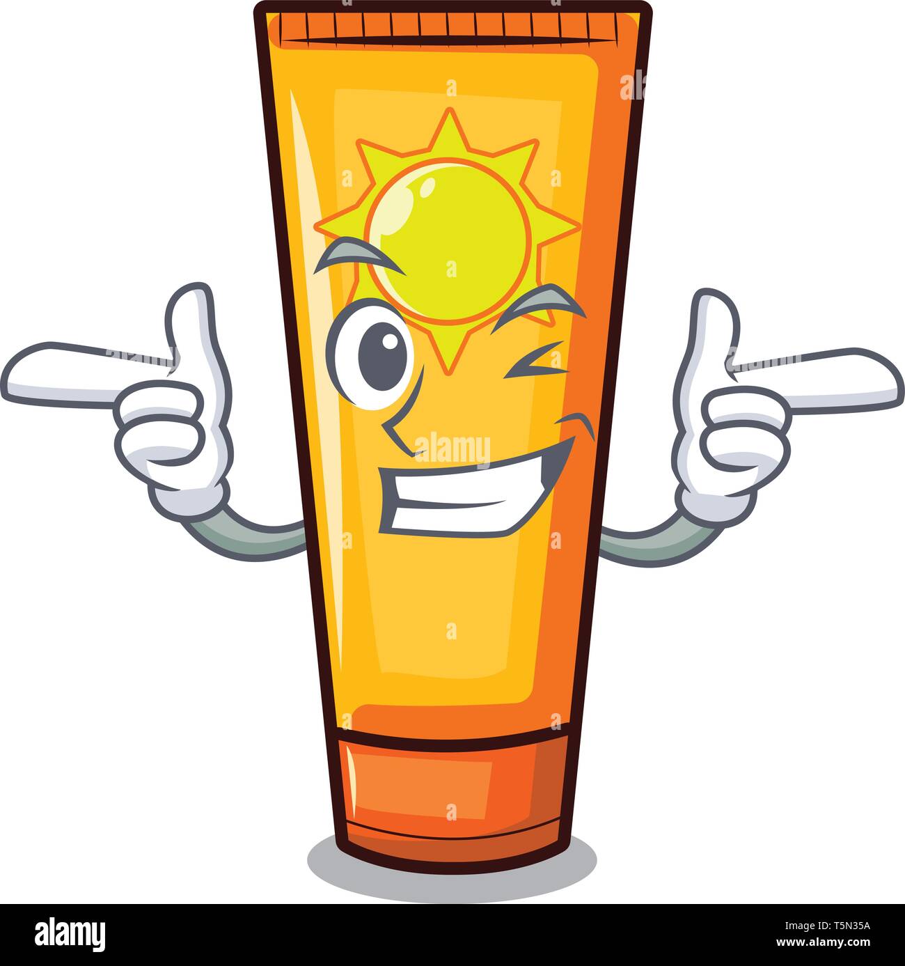 Winking cute sun character hi-res stock photography and images - Alamy