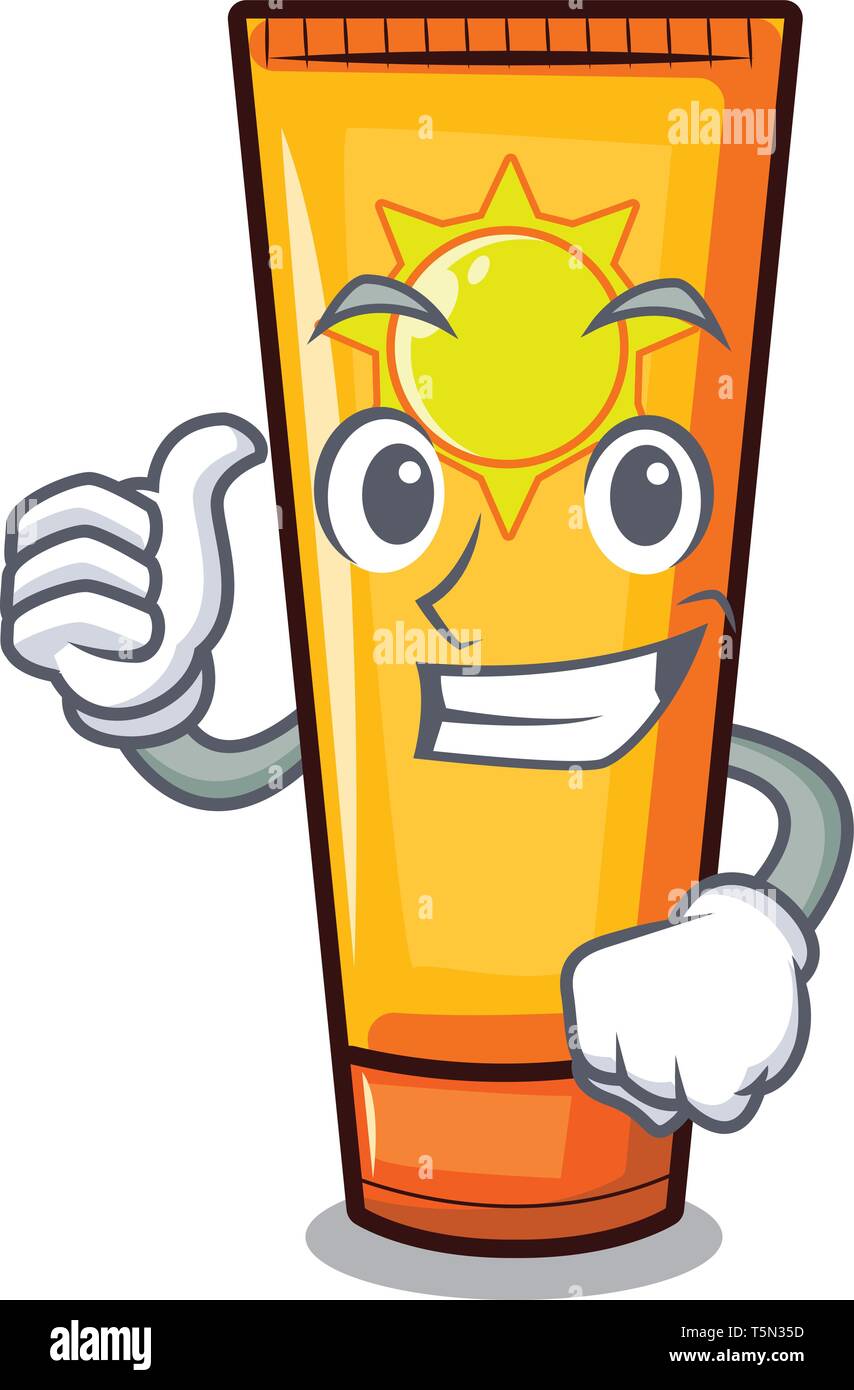 Thumbs up sun cream isolated in the character Stock Vector Image & Art ...