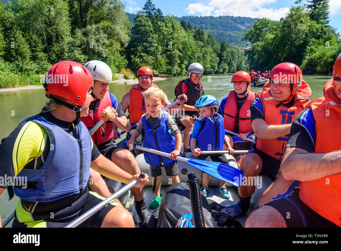 River rafting with families and children Stock Photo - Alamy