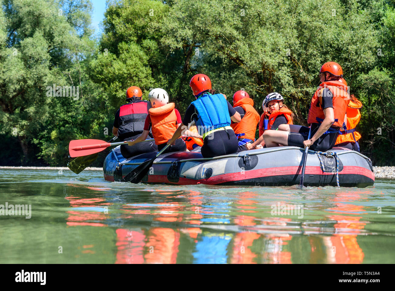 River rafting with families and children Stock Photo - Alamy