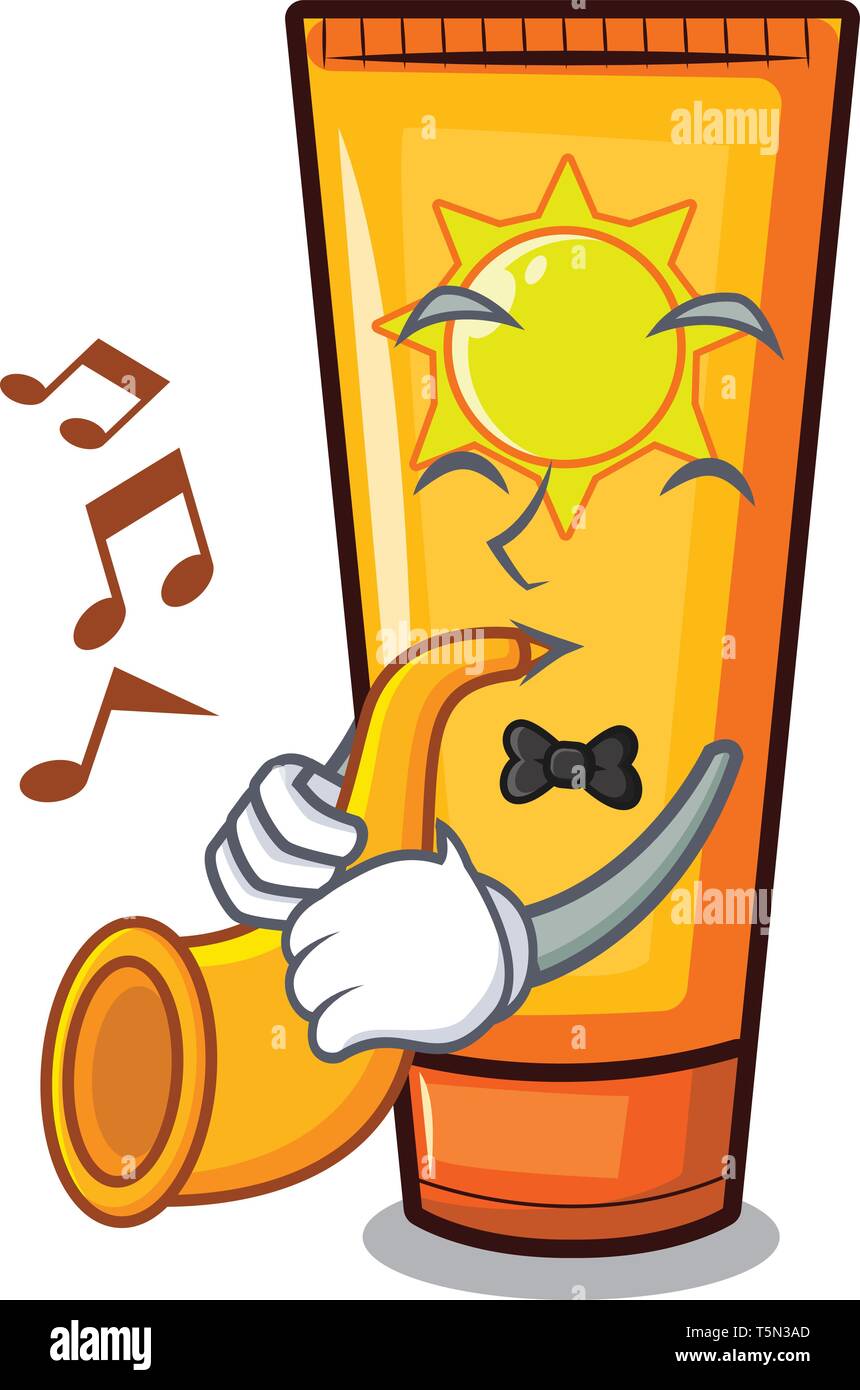 With trumpet cartoon sun cream in bag makeup Stock Vector Image & Art ...