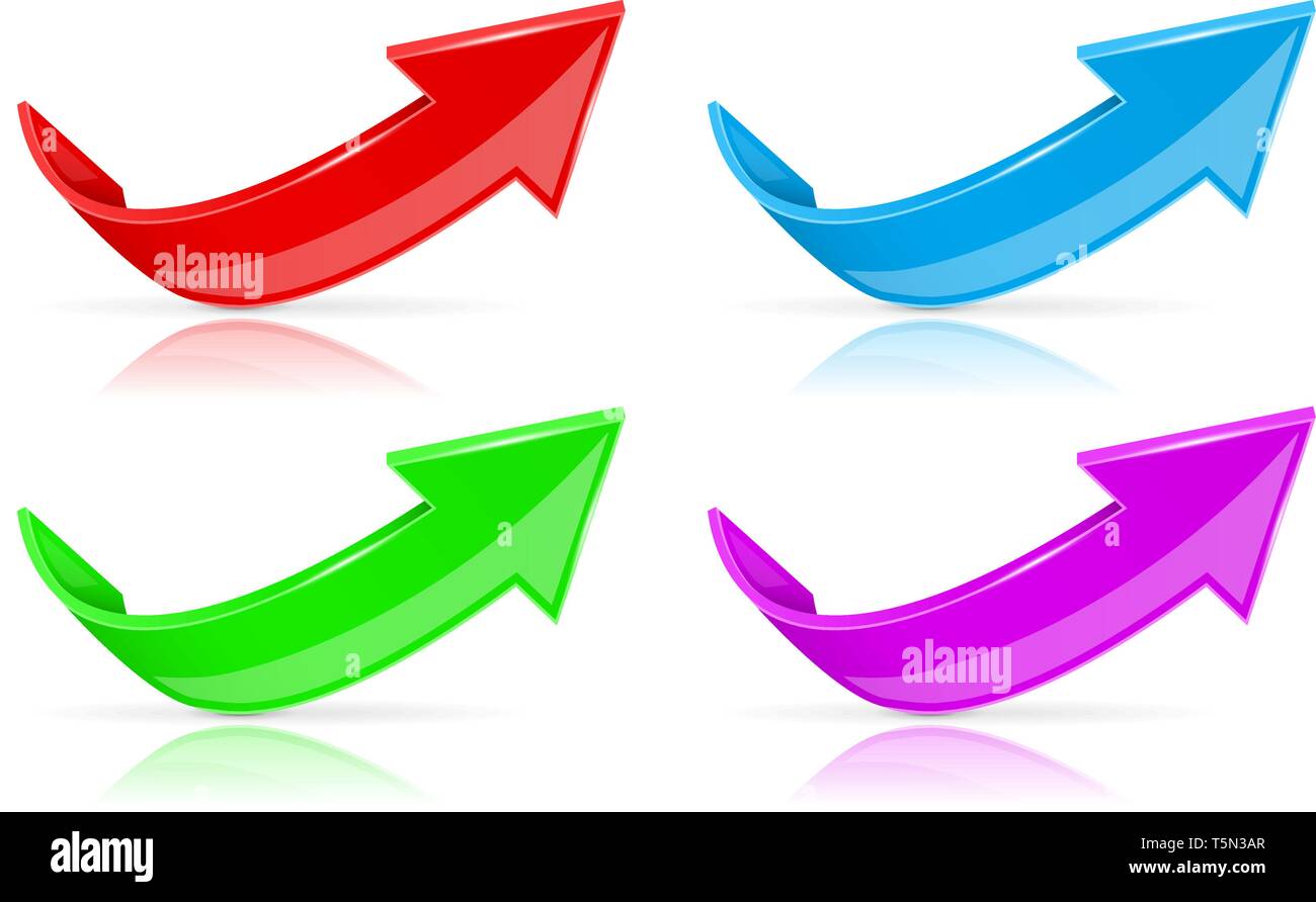 Up 3d arrows. Colored 3d icons set Stock Vector Image & Art - Alamy