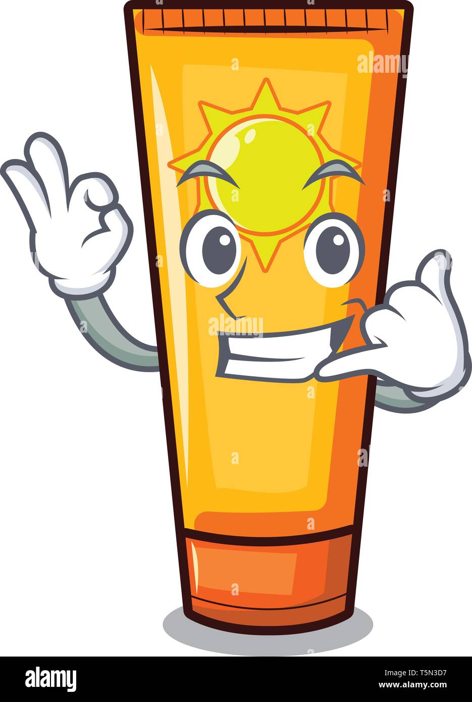 Call me sun cream on a cartoon table Stock Vector Image & Art - Alamy