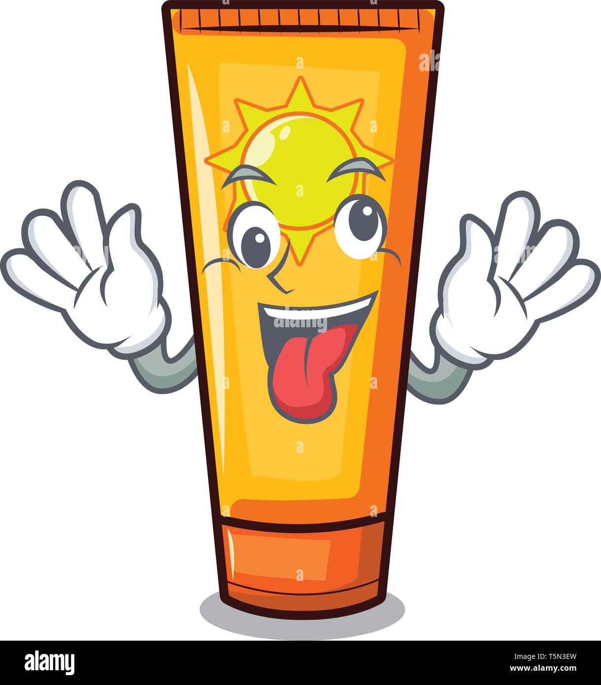 Crazy sun cream on a cartoon table Stock Vector Image & Art - Alamy