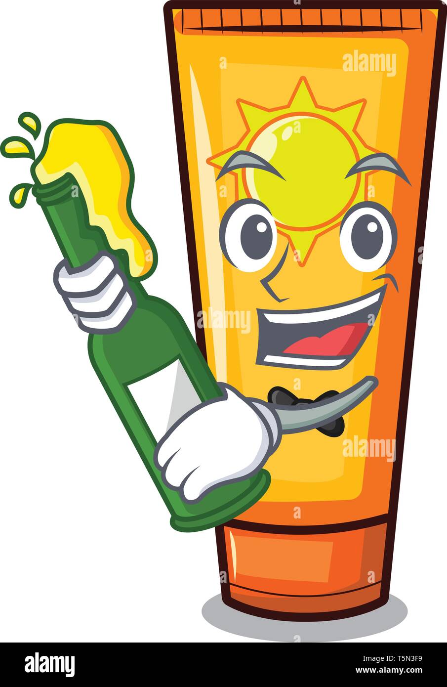 With beer sun cream on a cartoon table Stock Vector Image & Art - Alamy