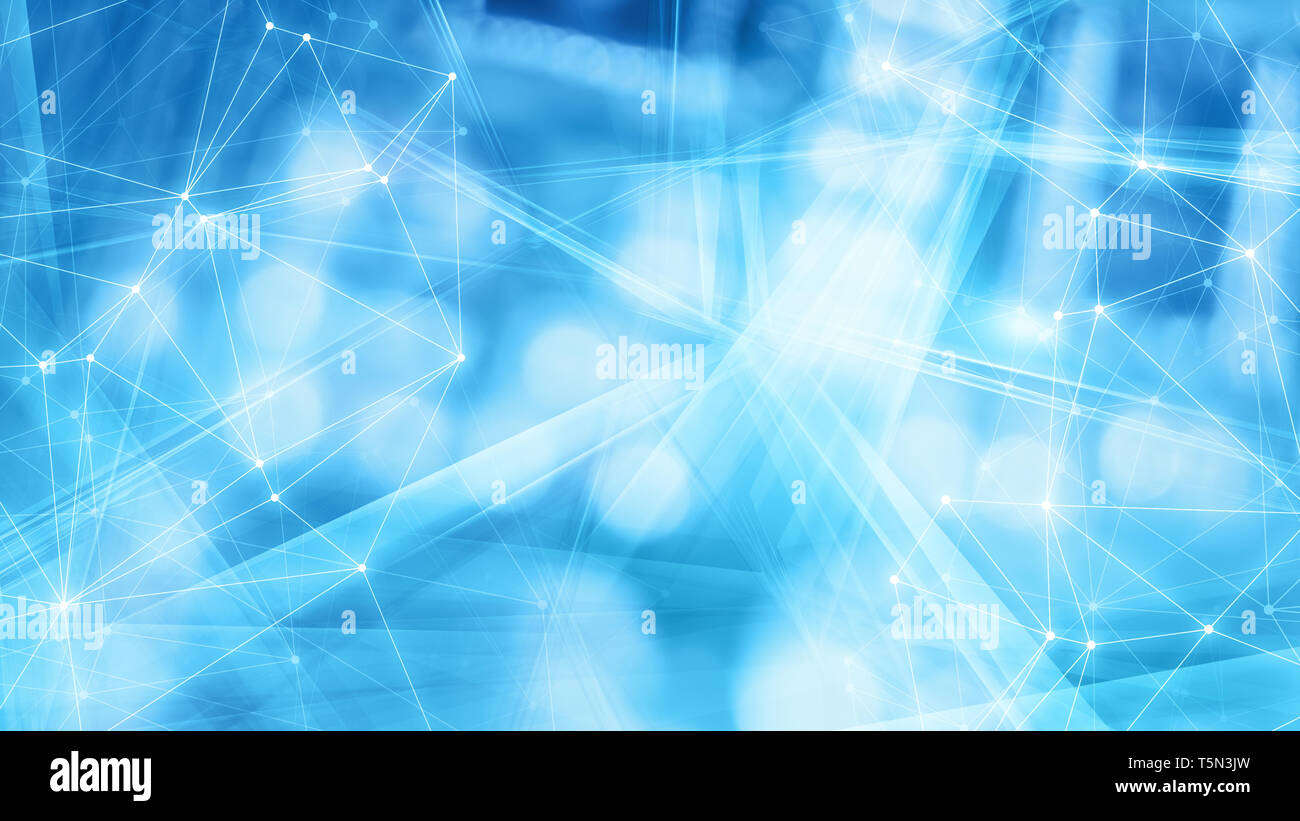 Global cyberspace cyber attack points connections, many transparent triangles shapes geometrical ...