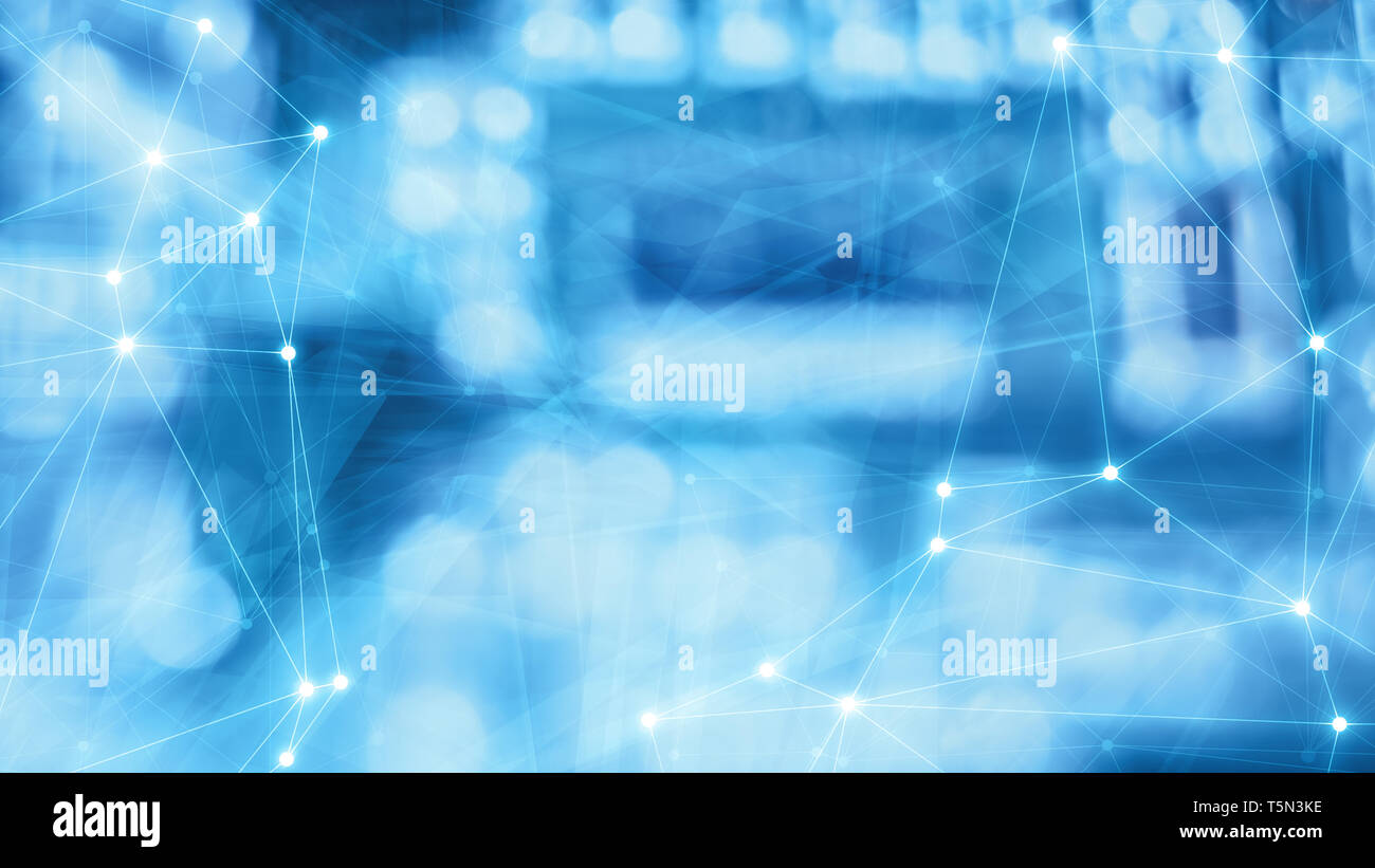 Machine learning digital wires connected dots Stock Photo - Alamy