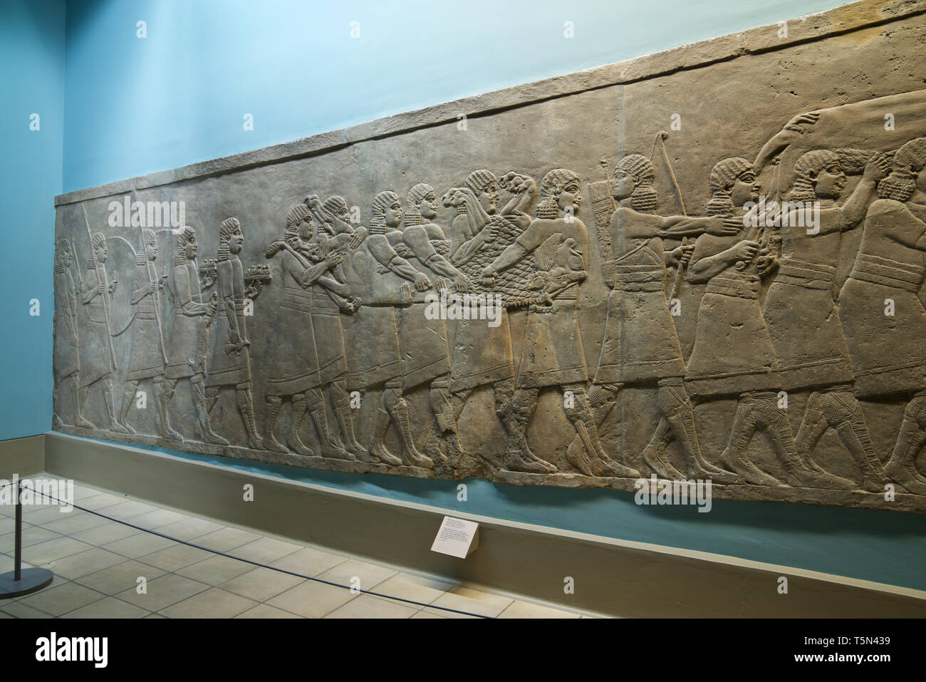 London, UK - March 4, 2019: large stone Assyrian panel in British ...