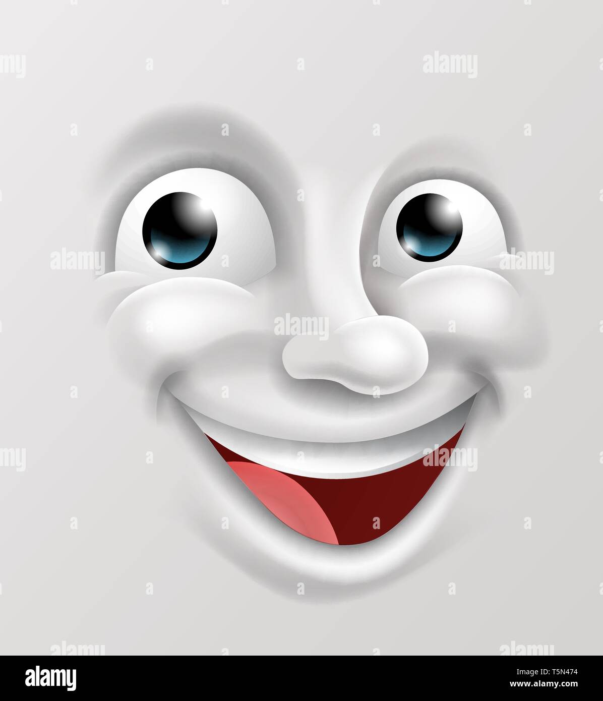Happy Cartoon Emoticon face Stock Vector Image & Art - Alamy