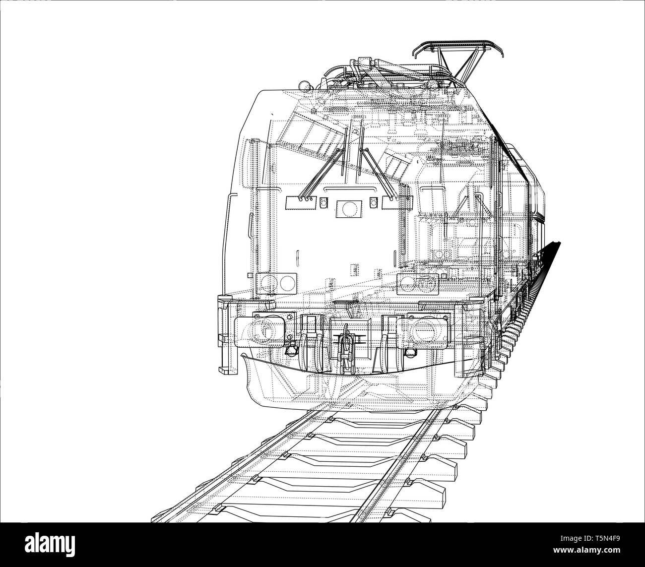 Modern train concept. Vector Stock Vector Image & Art - Alamy