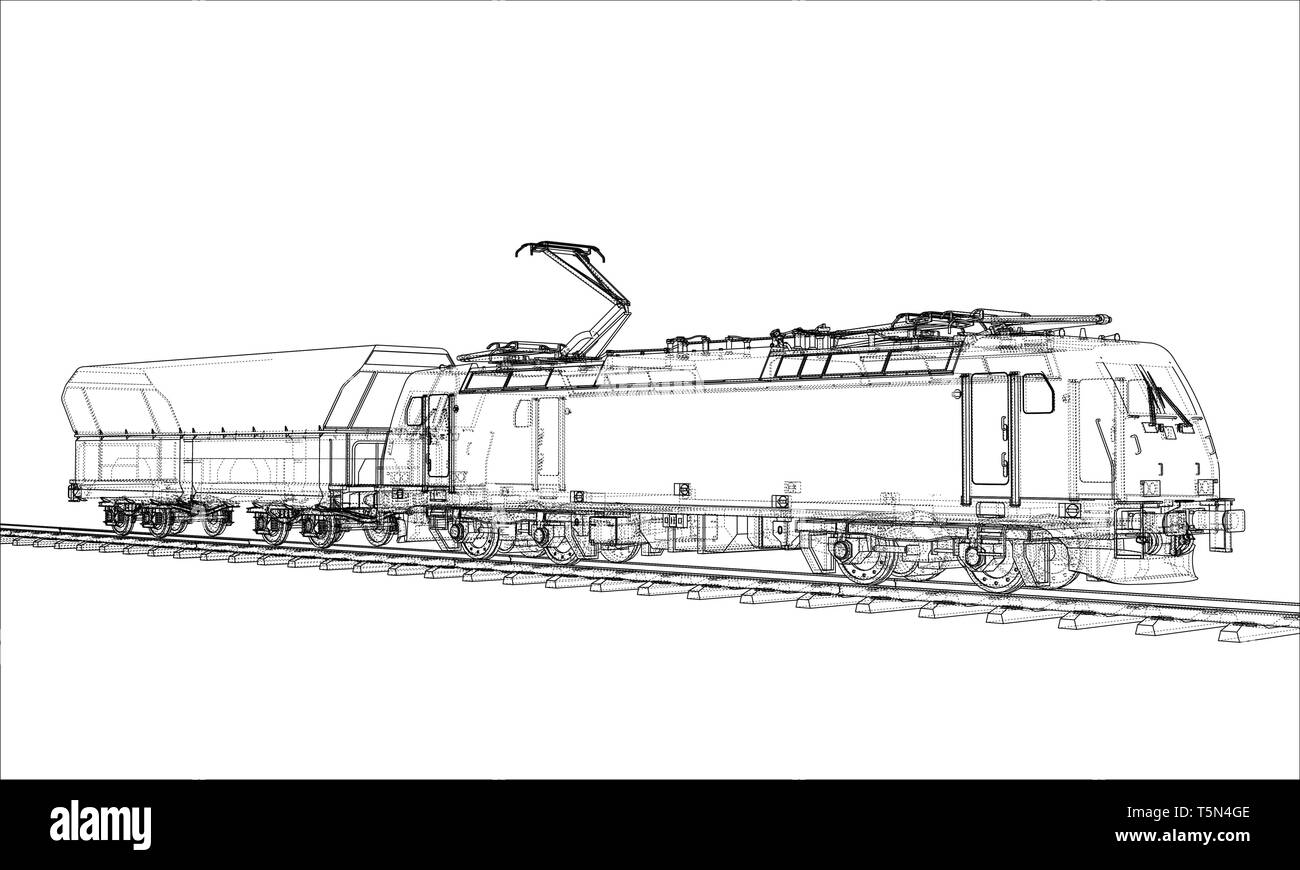 Modern train concept. Vector Stock Vector Image & Art - Alamy