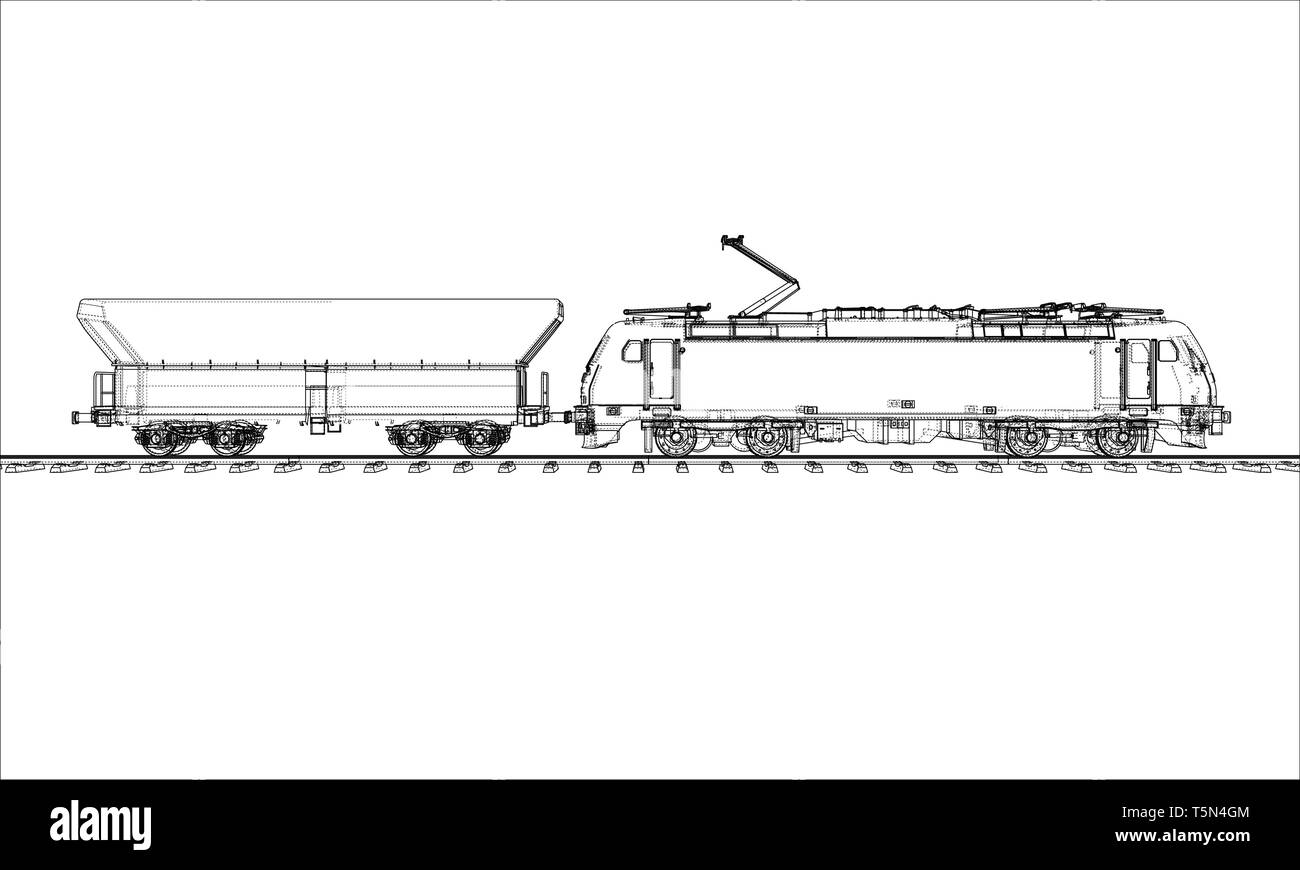 Modern train concept. Vector Stock Vector Image & Art - Alamy