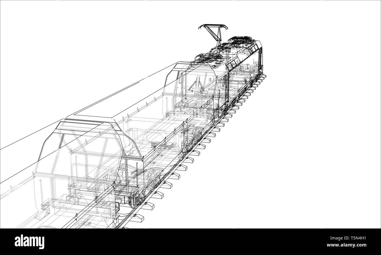 Modern train concept. Vector Stock Vector Image & Art - Alamy